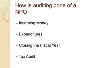 Audit of npo | PPTX