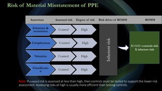 Audit of property plant & equipment (PPE) and cash & cash equivalents ...
