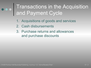 Audit of the acquisition and payment cycle | PPT