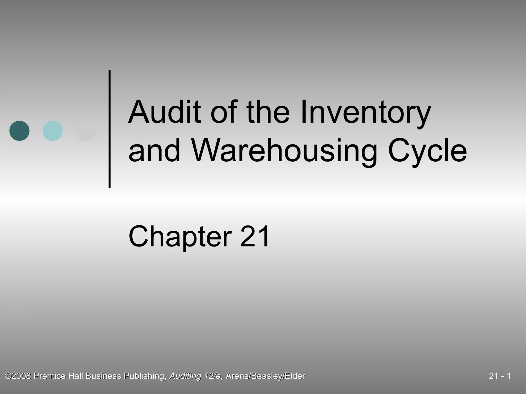 Audit of the inventory and warehousing cycle | PPT