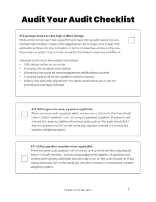 Audit of Your Franchise Audit Checklist | PDF