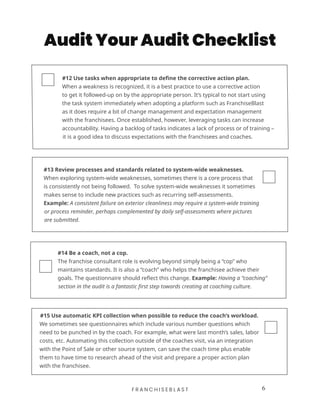 Audit of Your Franchise Audit Checklist | PDF