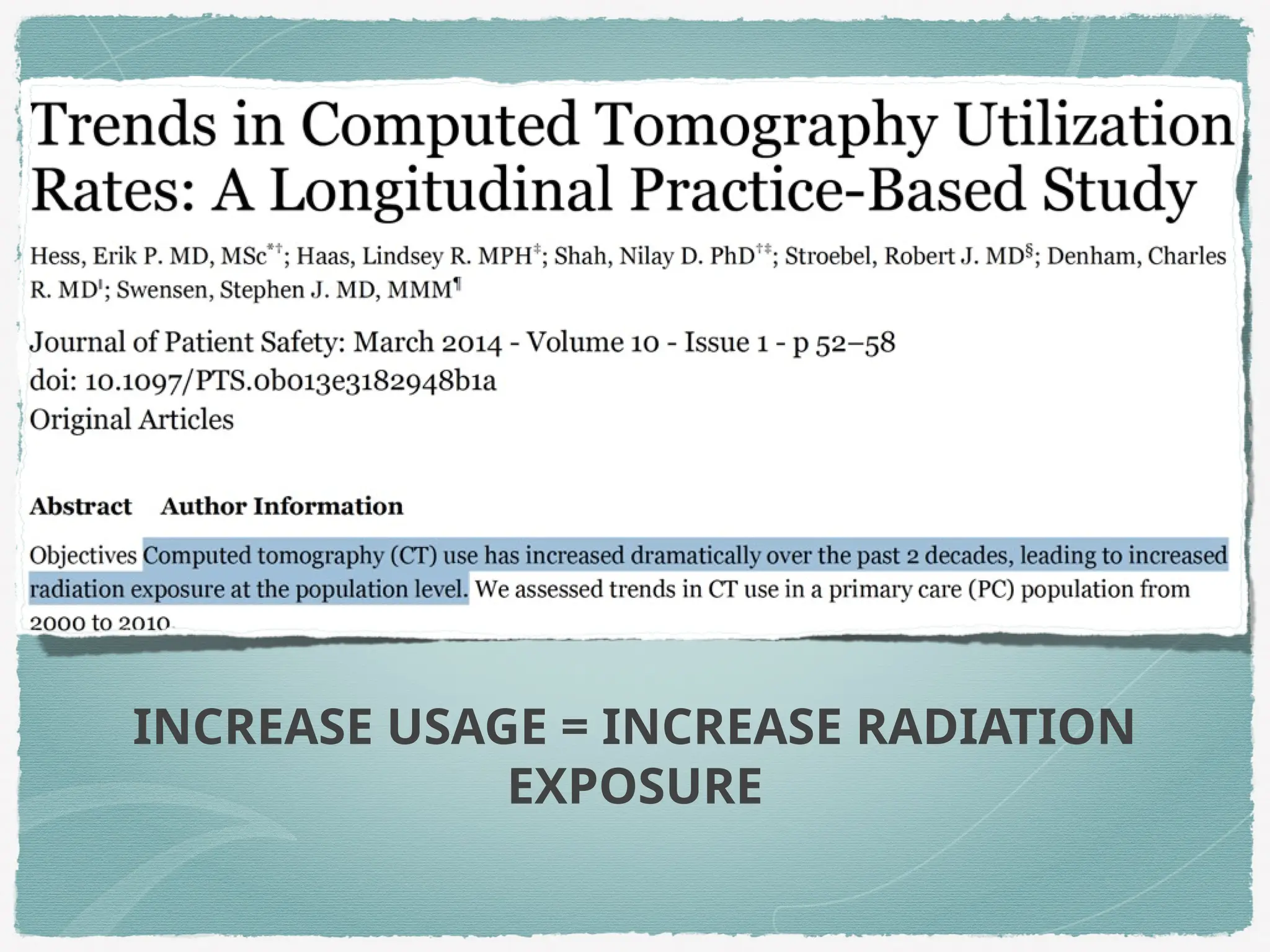 AUDIT ON RADIATION DOSE OF ADULT CT BRAIN IN RADIOLOGY DEPARTMENT ...