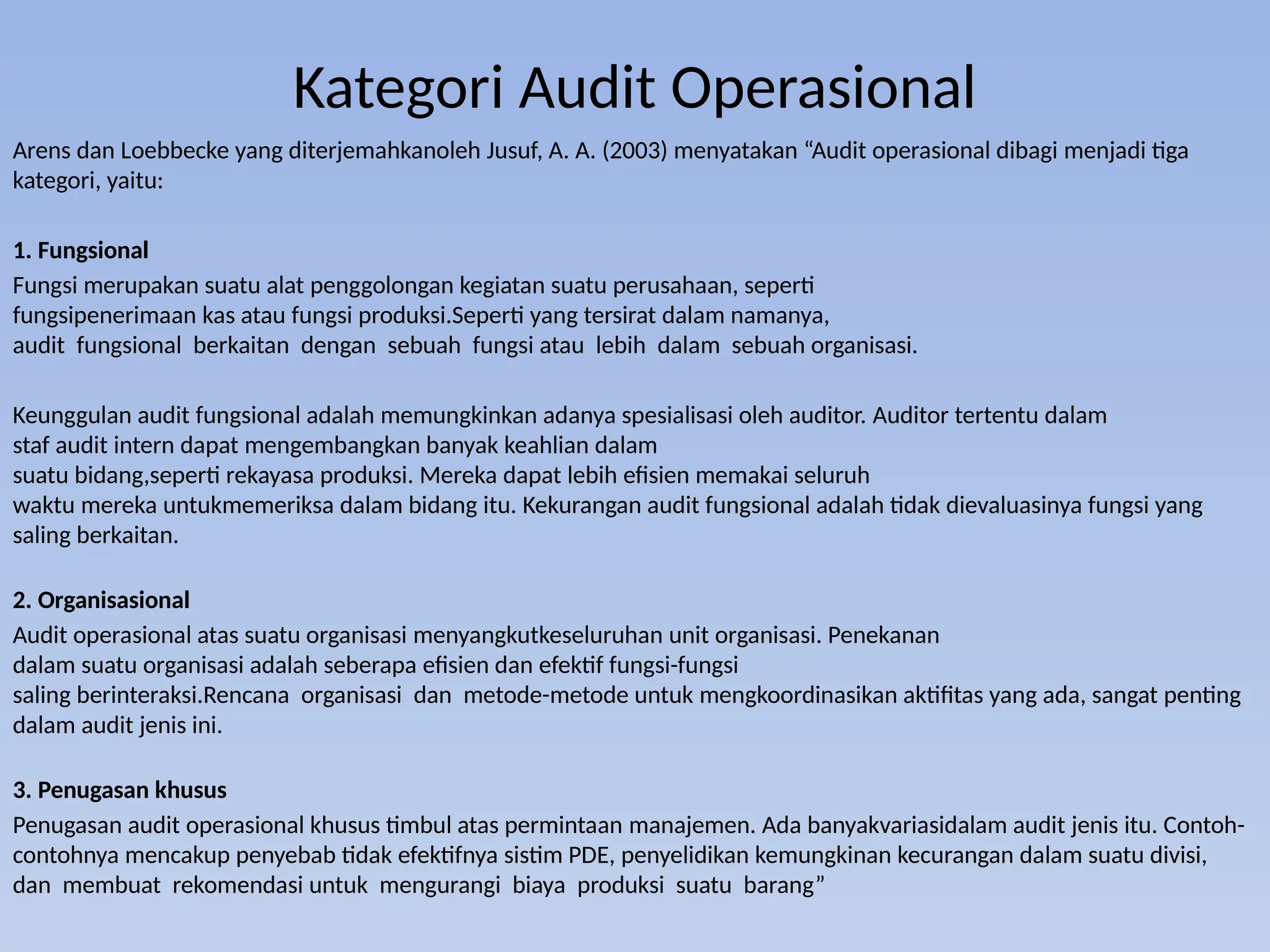 Pemeriksaan atau audit operasional untuk organisasi bisnis | PPTX