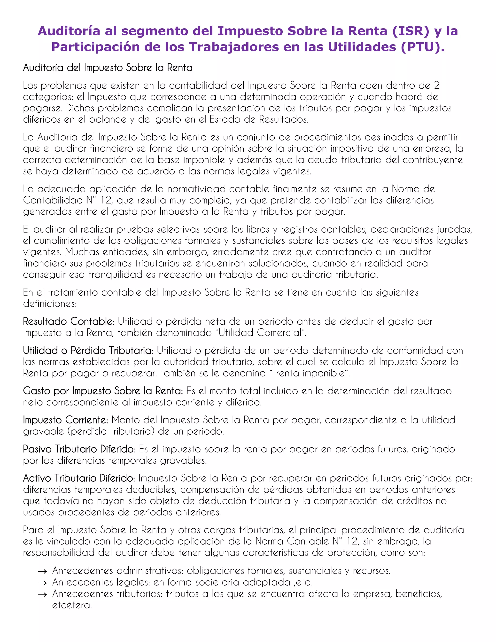 Auditoría isr y ptu | PDF