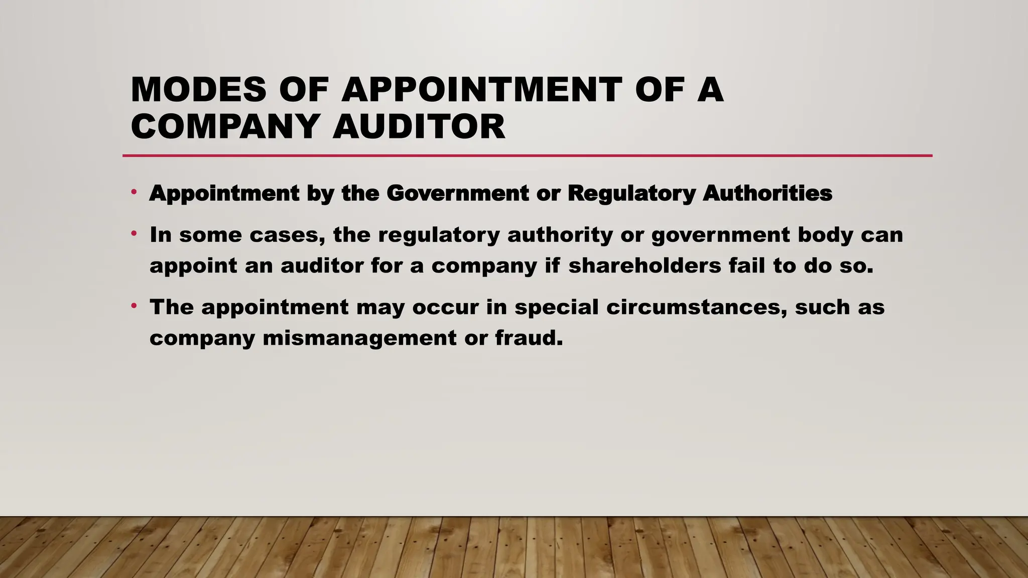 AUDITOR APPOINTMENT ,RIGHTS AND DUTIES.pptx