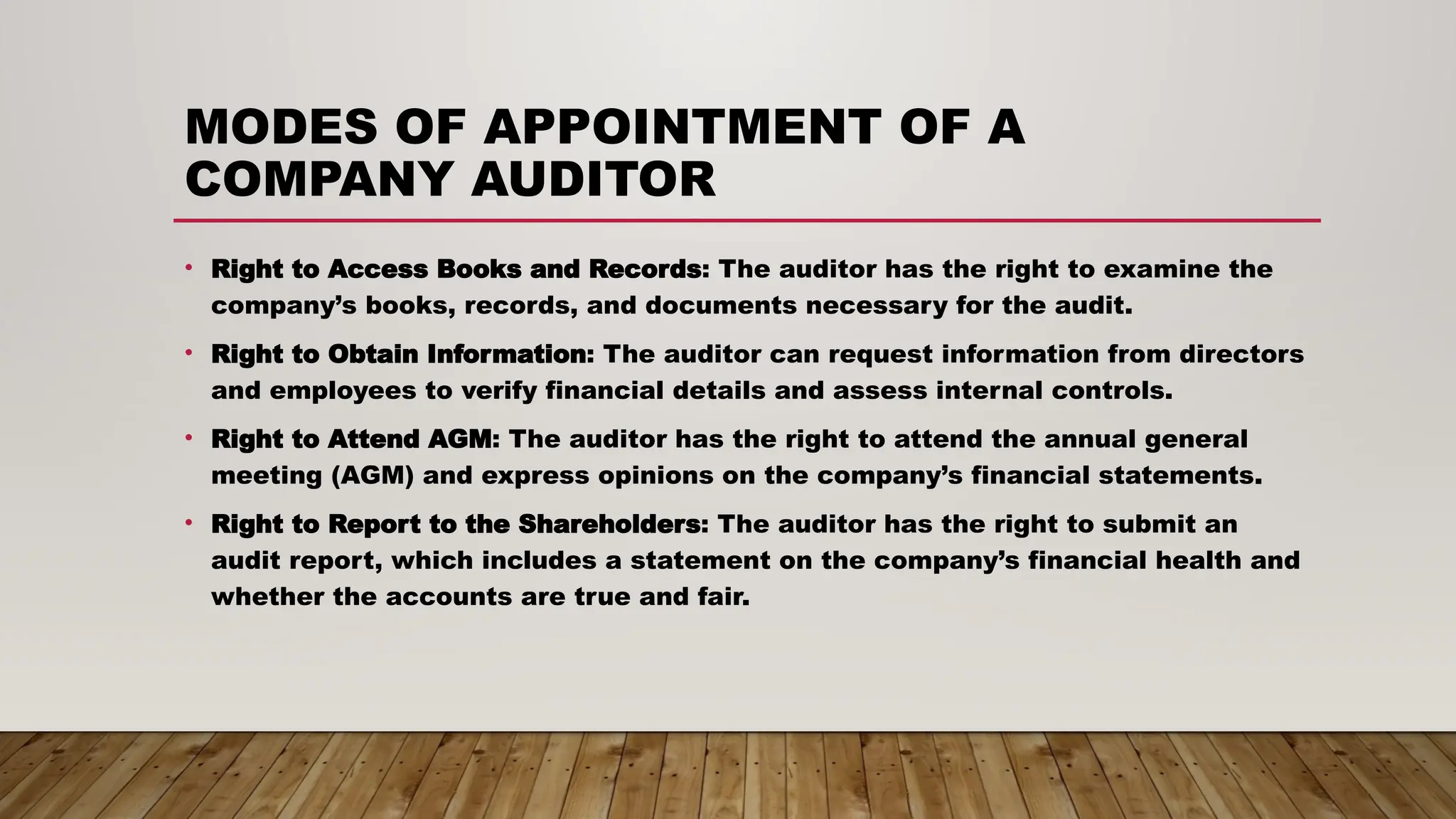 AUDITOR APPOINTMENT ,RIGHTS AND DUTIES.pptx