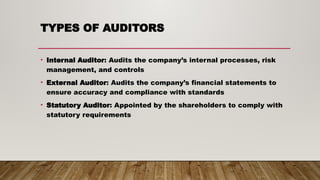 AUDITOR APPOINTMENT ,RIGHTS AND DUTIES.pptx