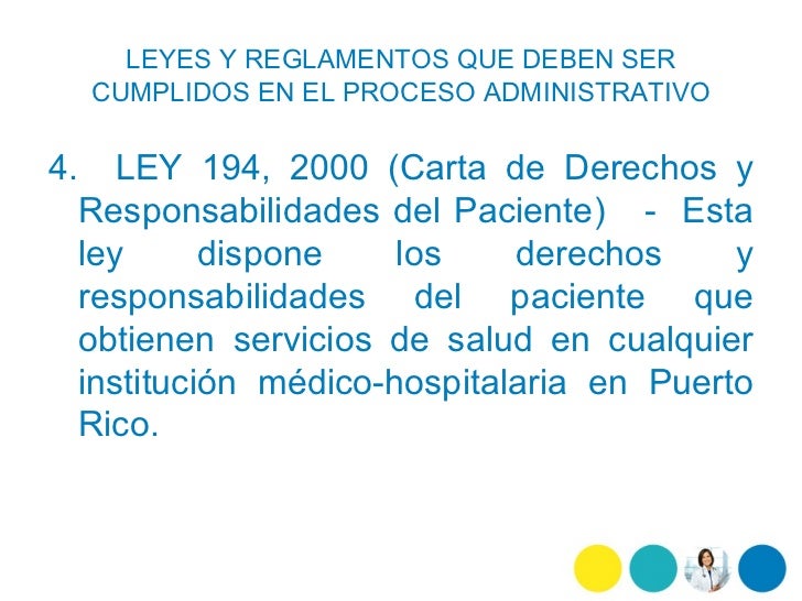 Ley 194 Carta De Derechos Y Responsabilidades Del Paciente Resumen ...