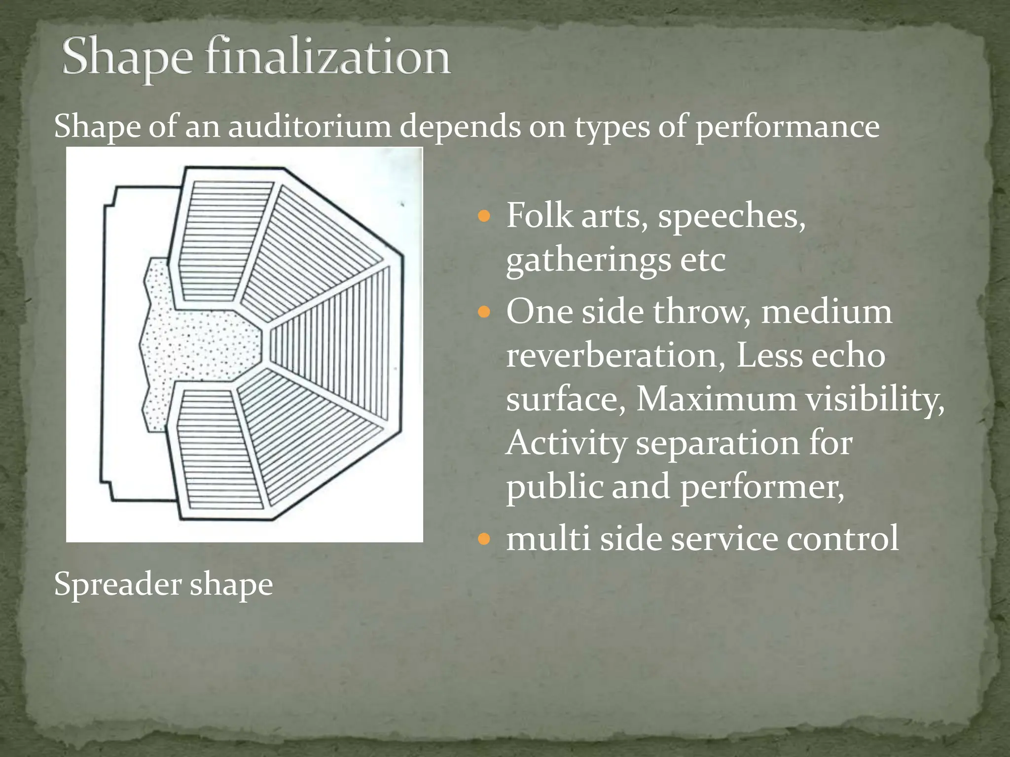 Auditorium design architectural regulations and thumb rule proportions.pptx