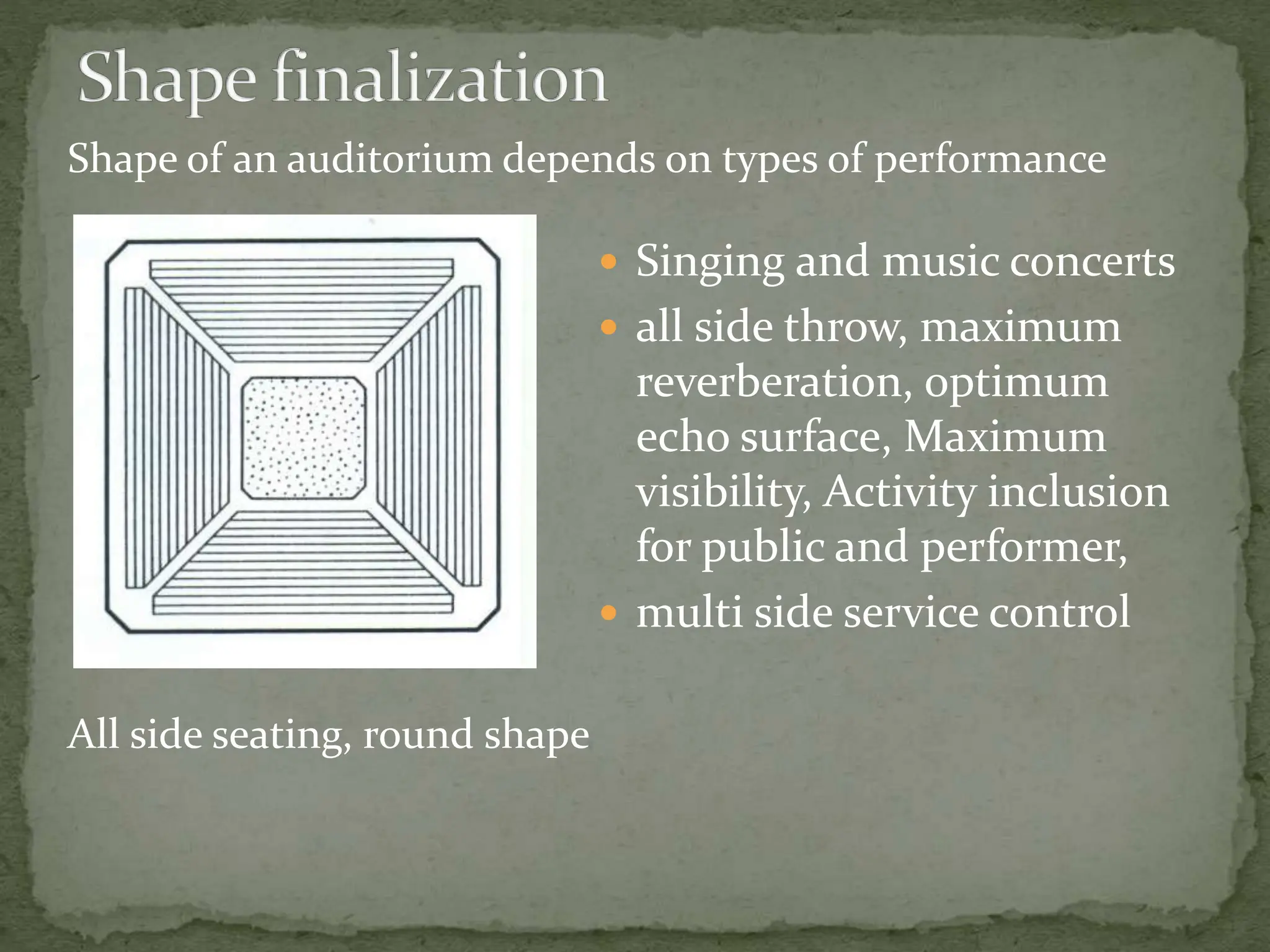 Auditorium design architectural regulations and thumb rule proportions.pptx