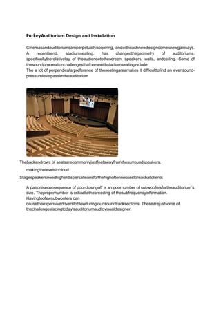 Auditorium design and installation | DOCX