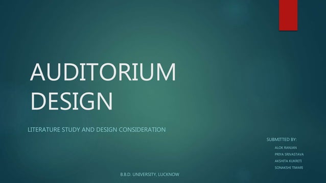 Auditorium design ppt | PPTX
