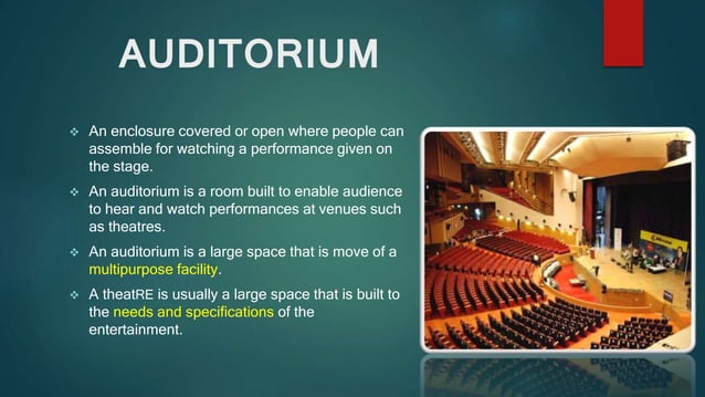 Auditorium design ppt | PPTX