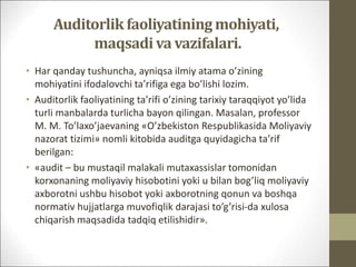 AUDITORLIK TASHKILOTLARINING PROFESSIONAL XIZMATLARI.ppt