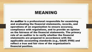 AUDITOR QUALITIES-Analytical skill,Critical thinking | PPTX