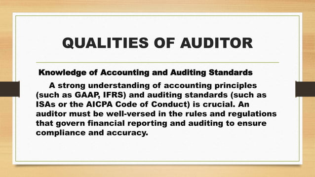 AUDITOR QUALITIES-Analytical skill,Critical thinking | PPTX