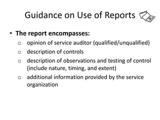 Auditor Reporting on Controls at Service Organizations | PPTX