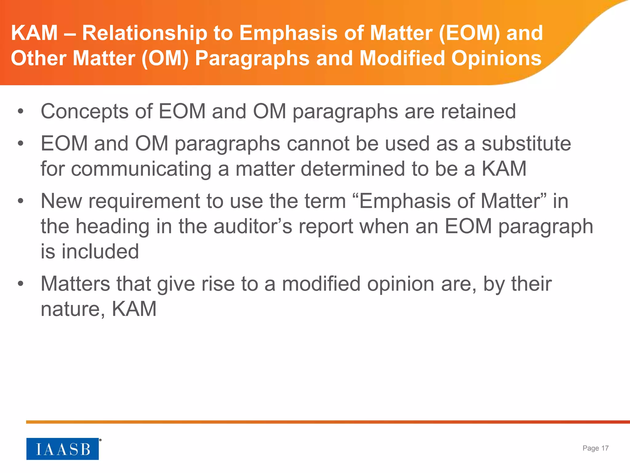 Slide Presentation in Support of the IAASB’s New and Revised Auditor ...