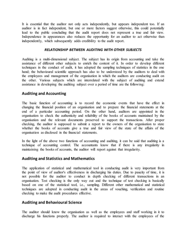 Auditors independence, Auditing , Economics and Management | DOC