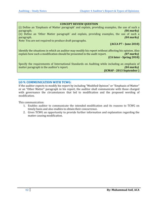 AUDITOR'S REPORT AND TYPES OF OPINIONS | PDF | Business Accounting ...