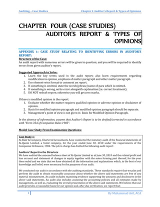 AUDITOR'S REPORT AND TYPES OF OPINIONS | PDF | Business Accounting ...