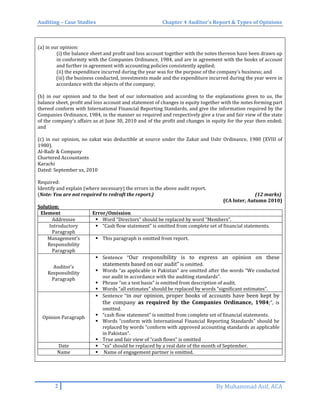 AUDITOR'S REPORT AND TYPES OF OPINIONS | PDF