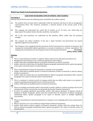 AUDITOR'S REPORT AND TYPES OF OPINIONS | PDF