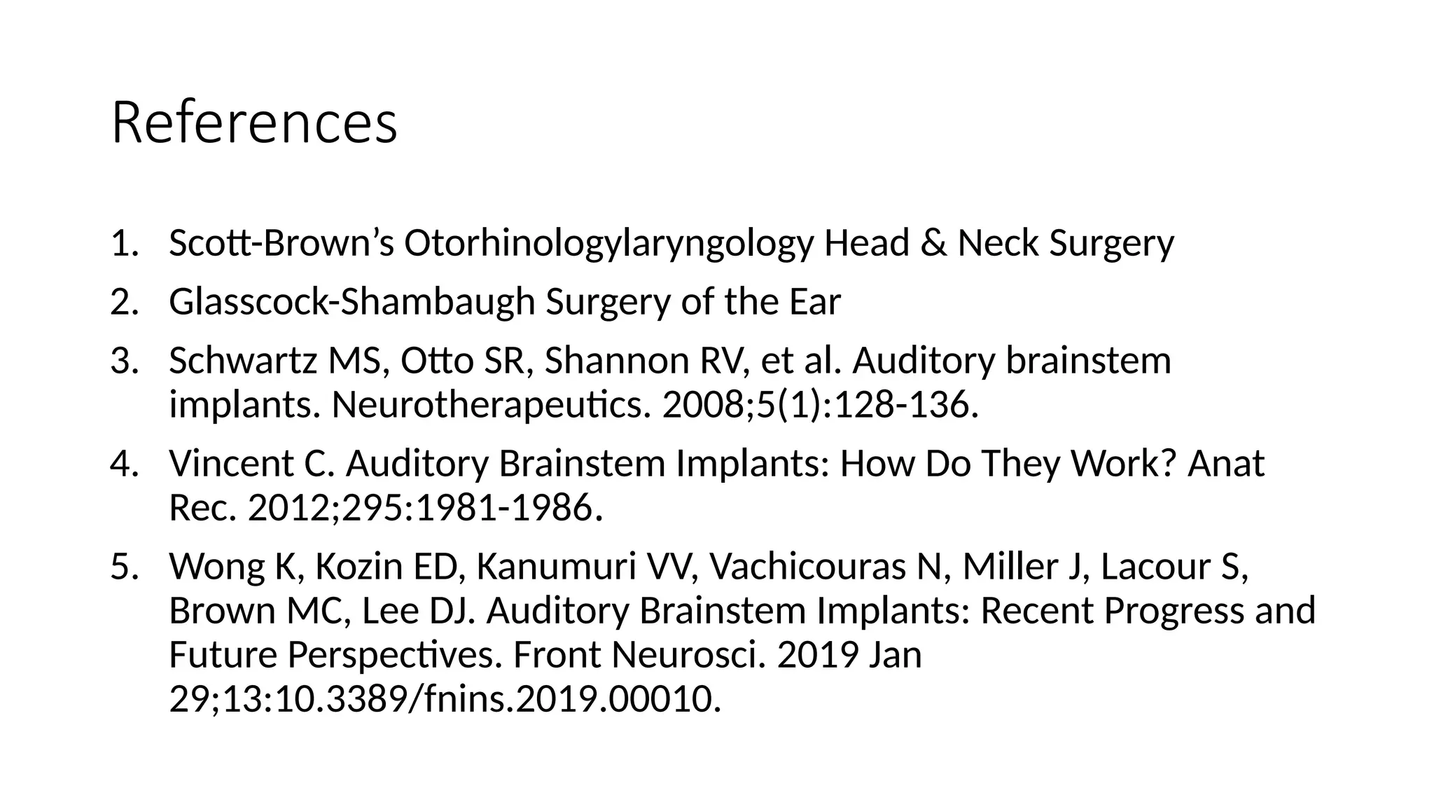 Auditory Brainstem Implant Presentations | PPTX