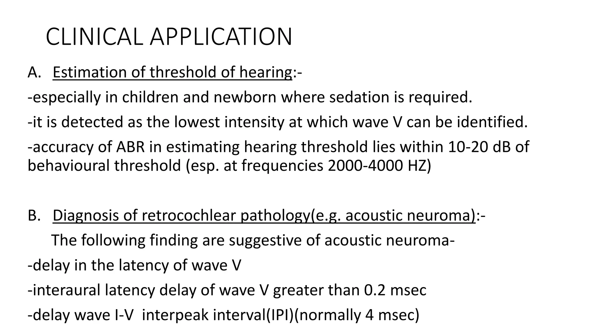 Auditory brainstem response | PPTX | Ear, Nose and Throat Conditions ...