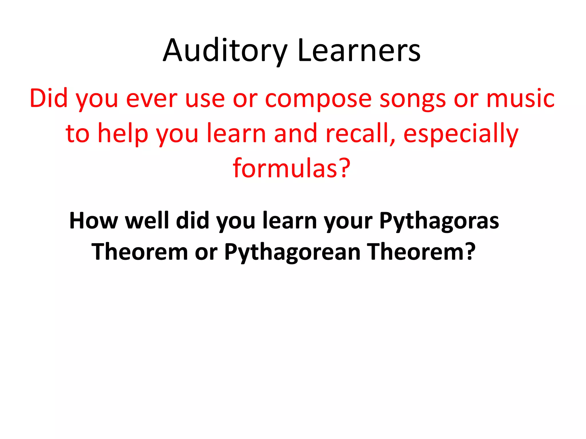 Auditory learners | PPTX