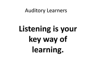 Auditory learners | PPT