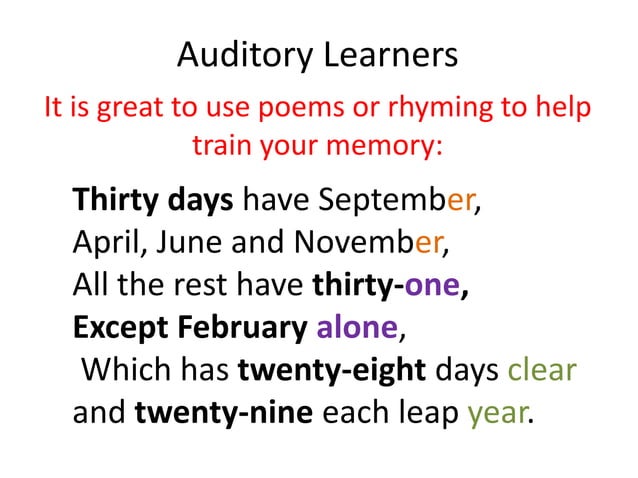 Auditory learners | PPT