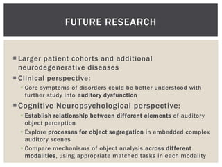 Auditory Object Recognition: Evidence from Aphasia | PPTX