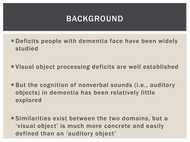 Auditory Object Recognition: Evidence from Aphasia | PPTX