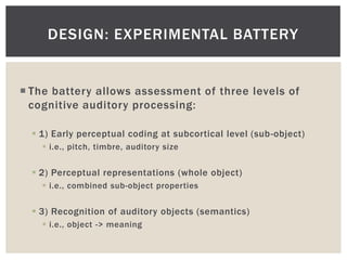 Auditory Object Recognition: Evidence from Aphasia | PPTX