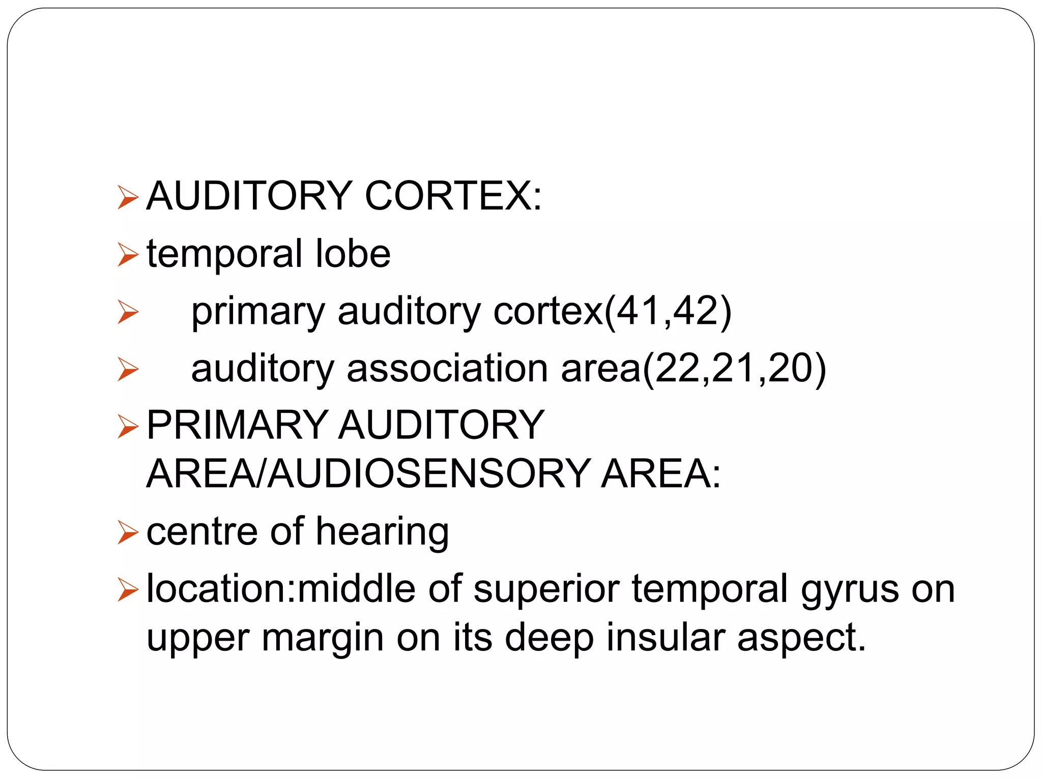 auditory pathway ppt | PPTX