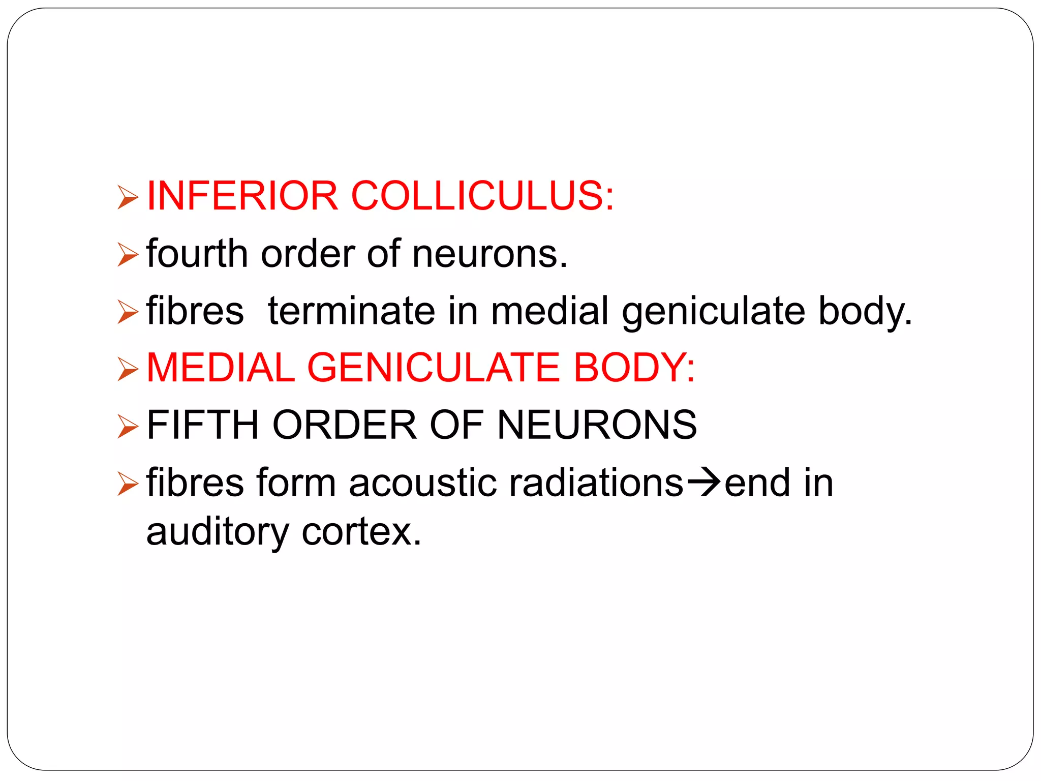 auditory pathway ppt | PPTX
