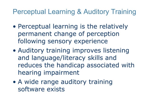 Auditory perceptual learning and game design an example for tinnitus ...