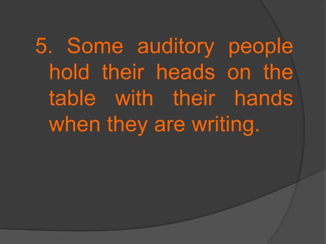 Auditory Learning Style | PPSX