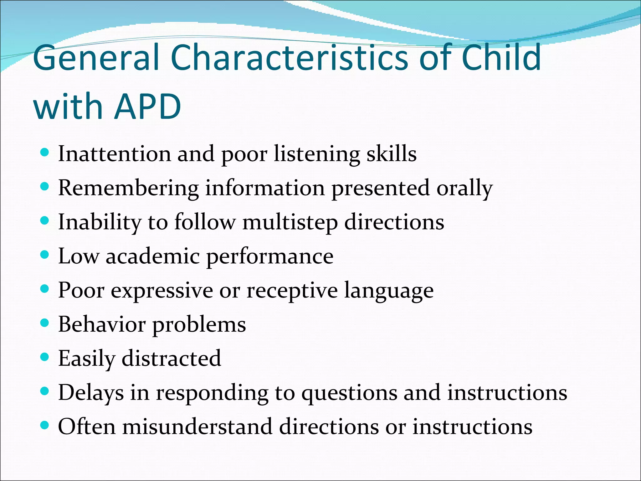 Auditory processing disorder | PPT