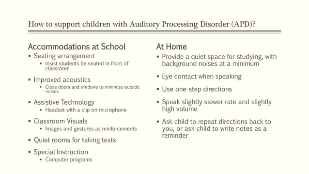 Auditory processing disorder | PPT