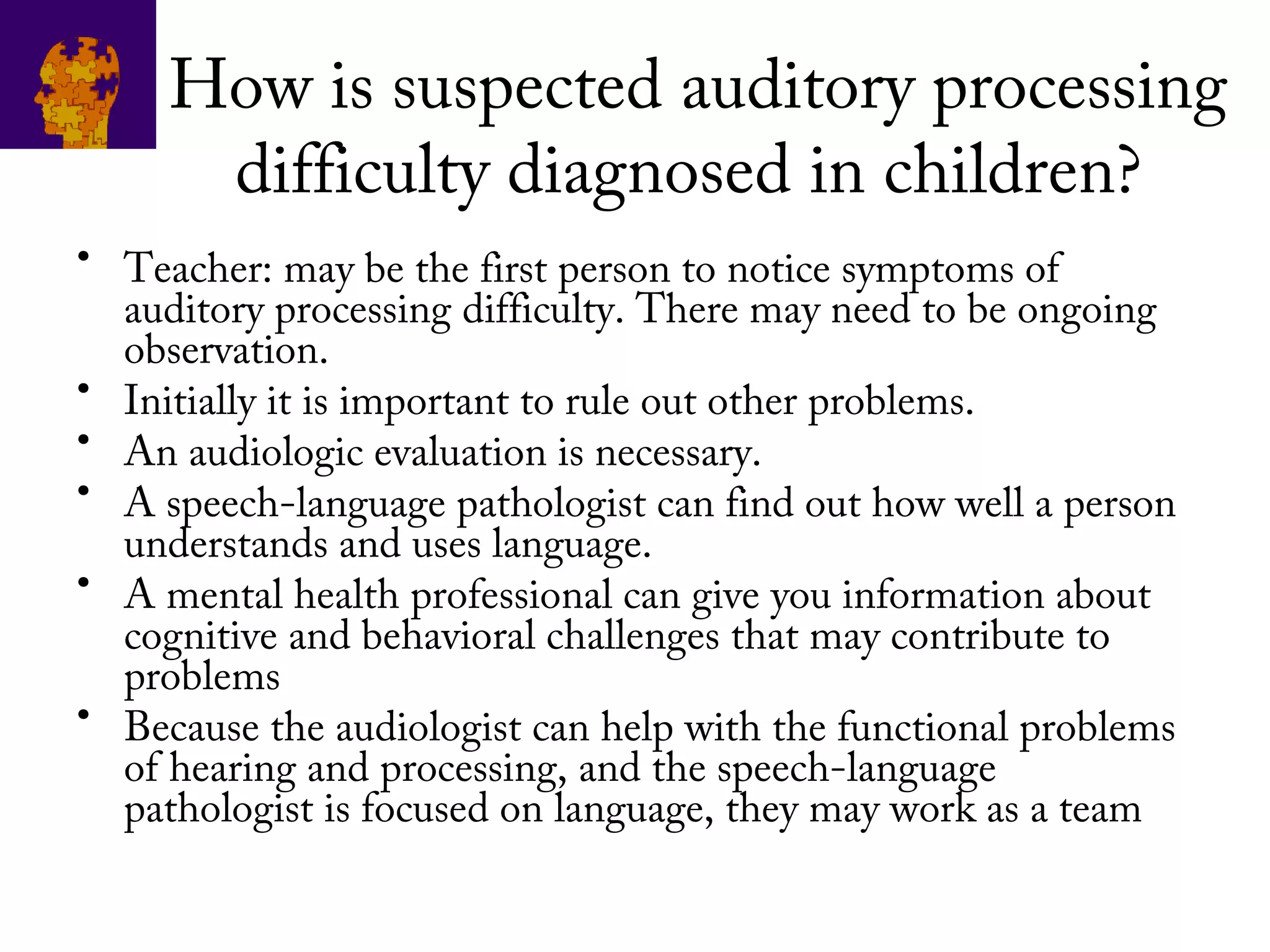 Auditory processing disorder (3) | PPT