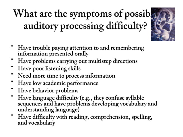 Auditory processing disorder (3) | PPT