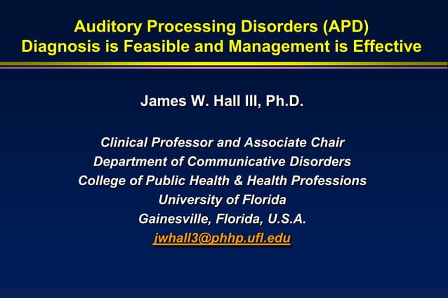 Auditory processing disorders 2 | PPTX