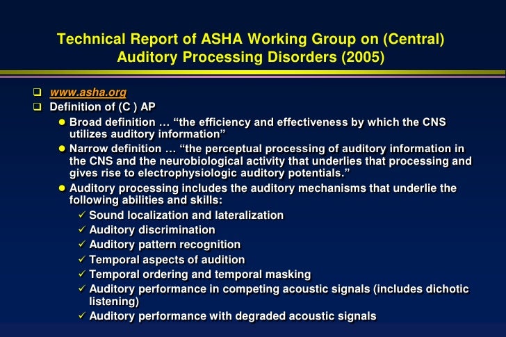 Types of auditory processing disorder - fusery
