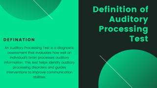 How do you test for auditory processing disorder? | PDF