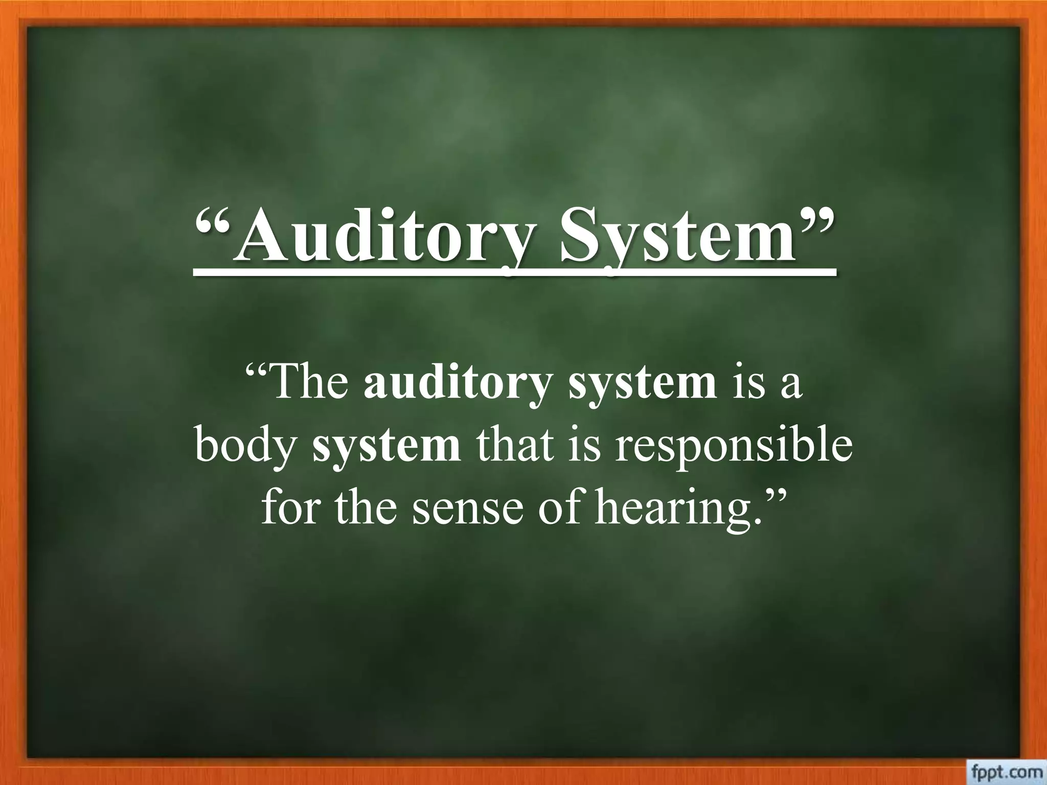 Auditory system psychology | PPTX