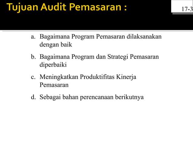 Audit pemasaran mdp | PPT