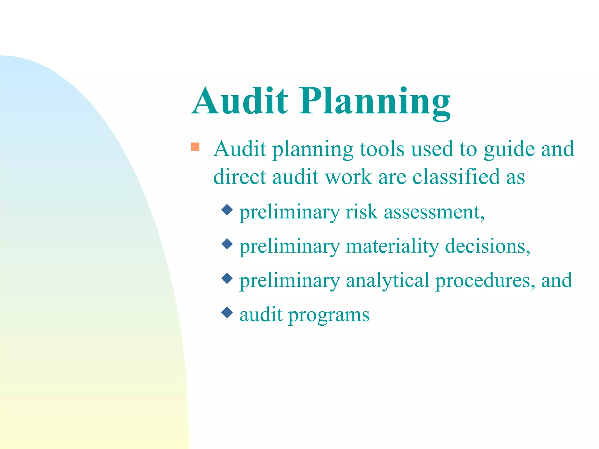 Audit planning and risk assessment | PPT